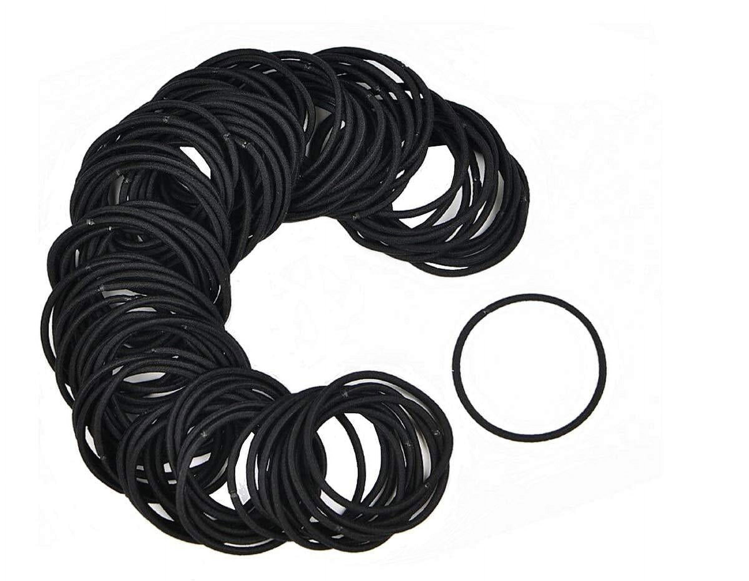 100 Pieces Black Elastics Hair Ties Ponytail Hair Bands Gentle Elastics ...