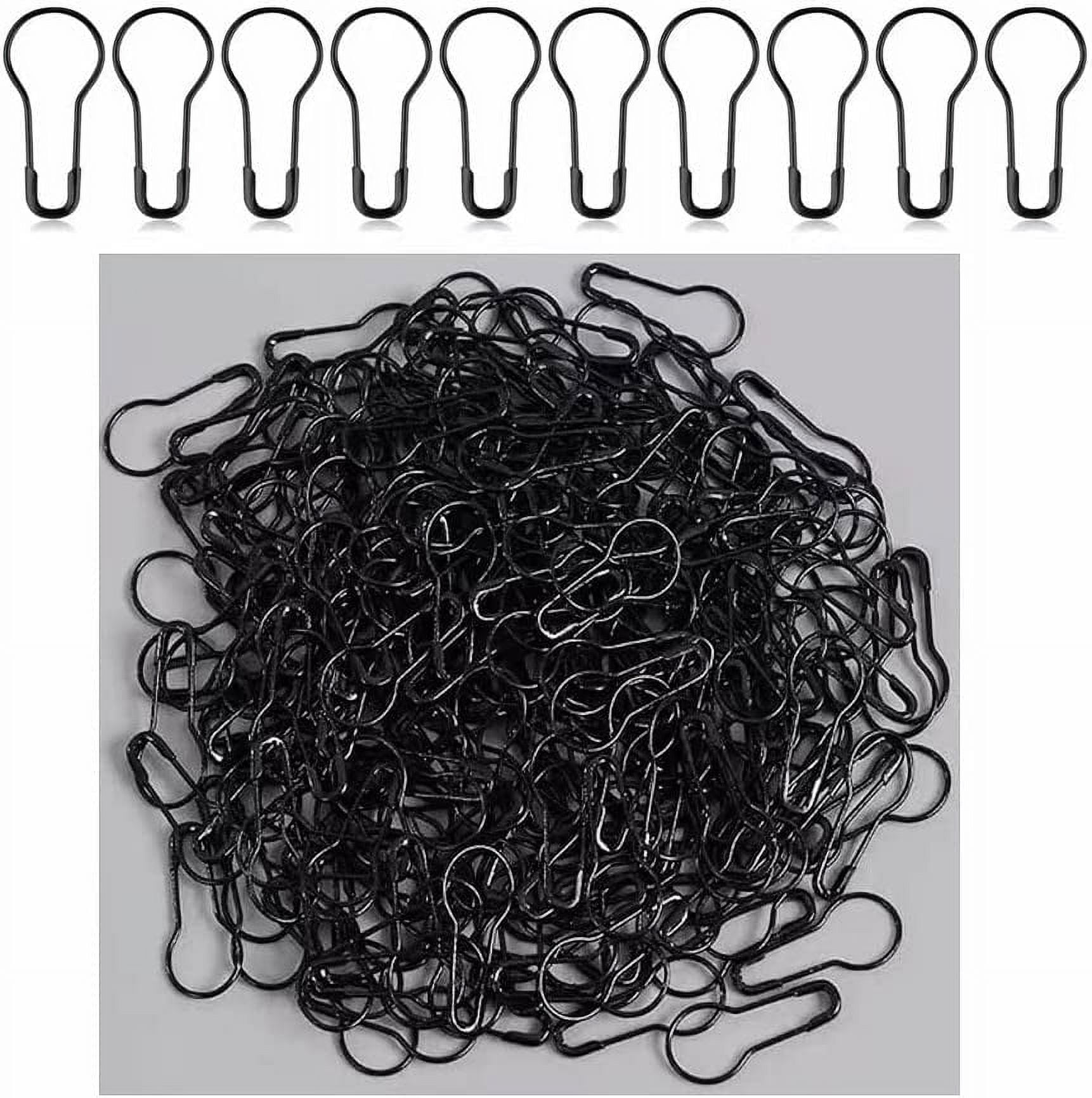 100 Pieces Black Safety Pins, Small Metal Gourd Bulb Calabash Pins Tag ...
