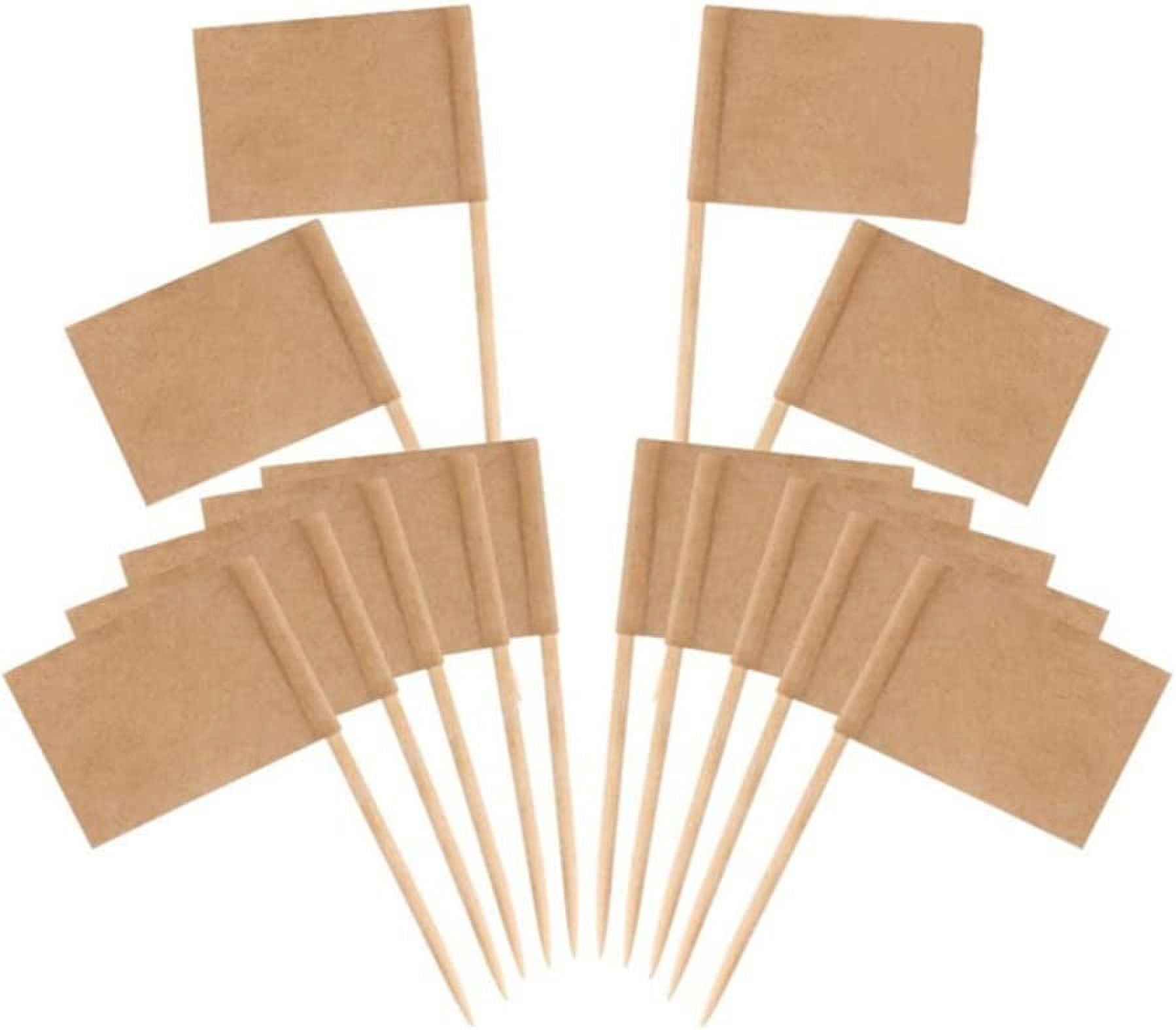 100 Pieces Blank Toothpick Flags,Kraft Paper Labels,Picks Markers ...