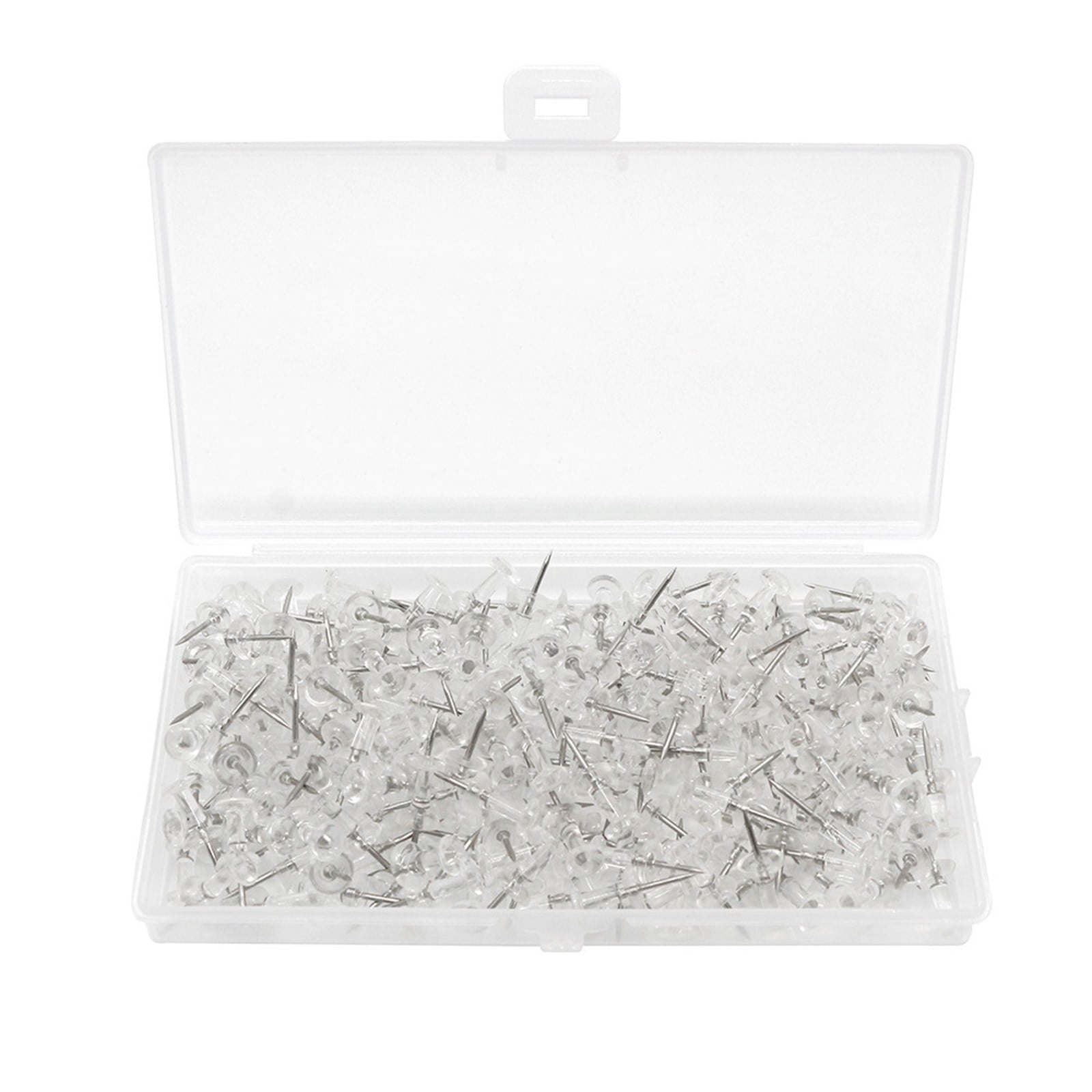 100 Pieces/Box Push Pins for Bulletin Board Transparent Clear Thumb ...