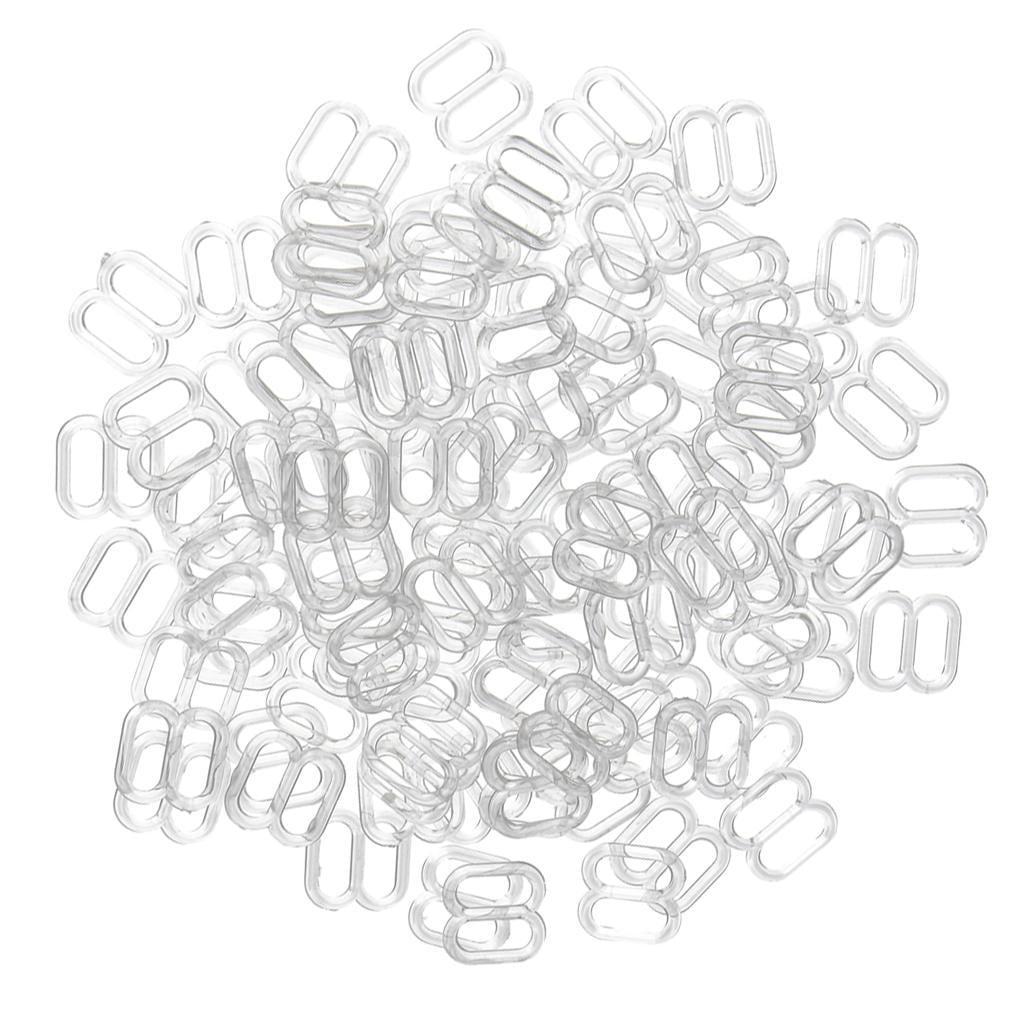 100 Pieces Bra Strap Clips Hook Slider Buckle Fasteners 8mm - Walmart.com