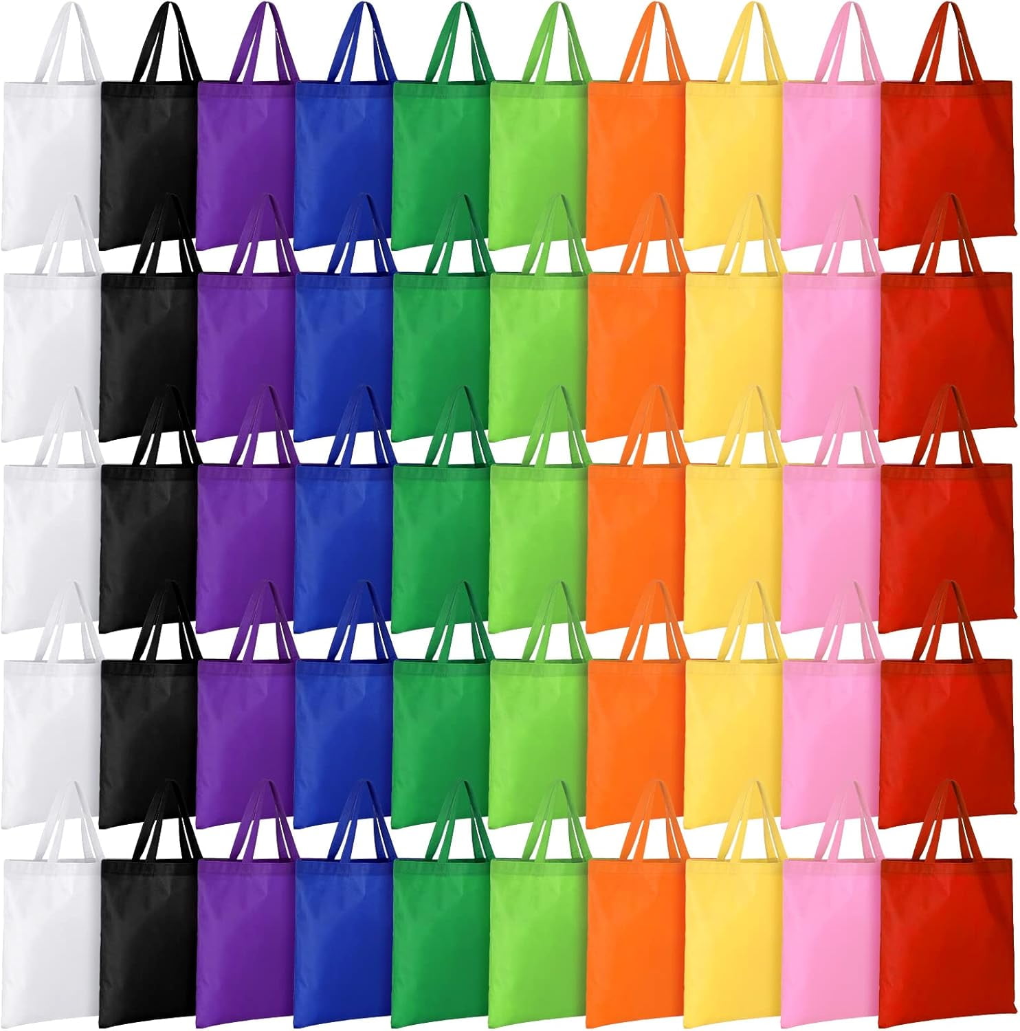 100 Pieces Bulk Tote Bags Reusable Shopping Canvas Bags 15'' x 16'' Non ...