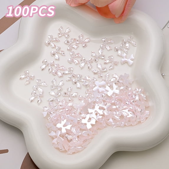 100 Pieces Butterfly Knot Nail Art Accessories for Creative Crafts ...