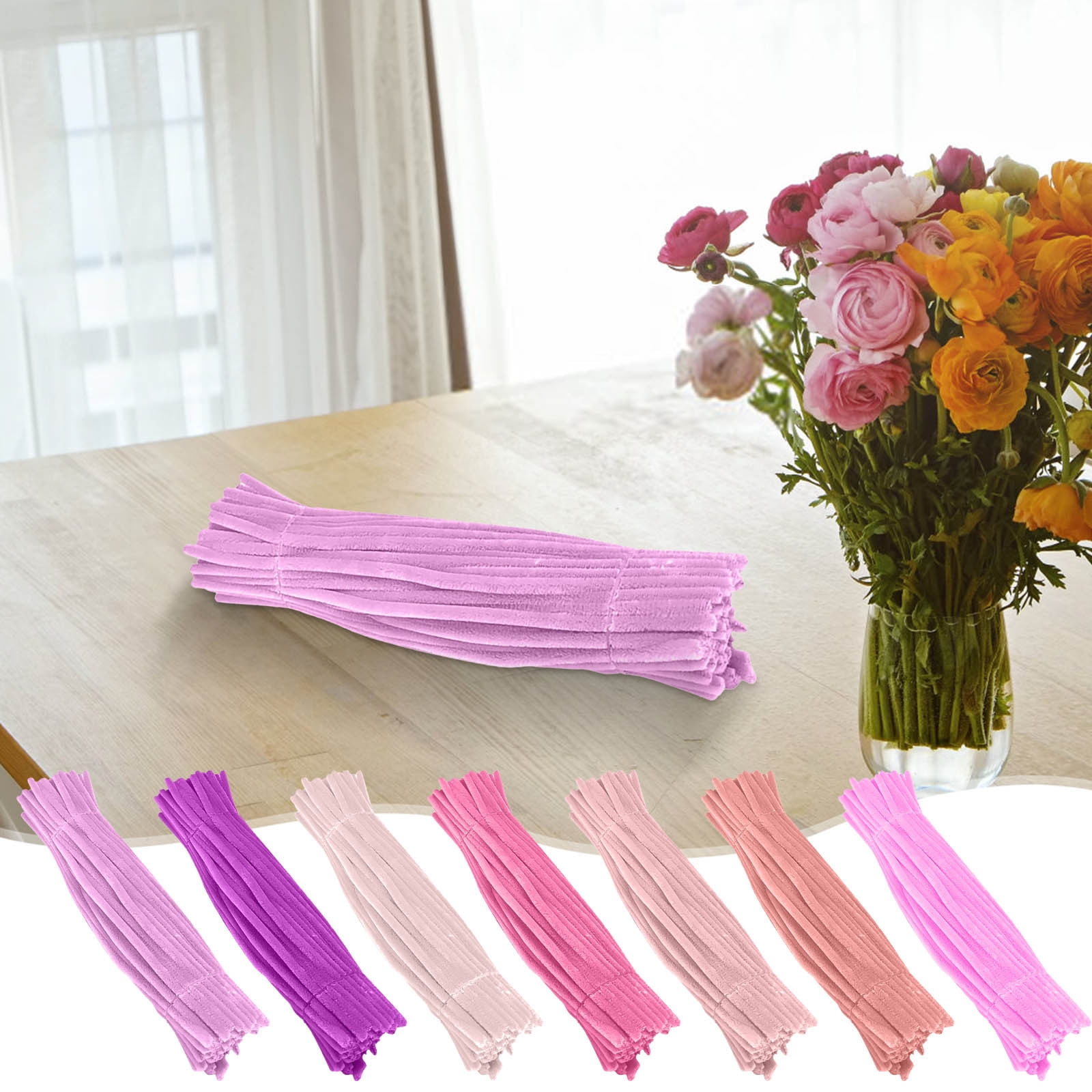 100 Pieces Candy Color Pipe Cleaners, Flexible Wire Cleaners, DIY Arts ...
