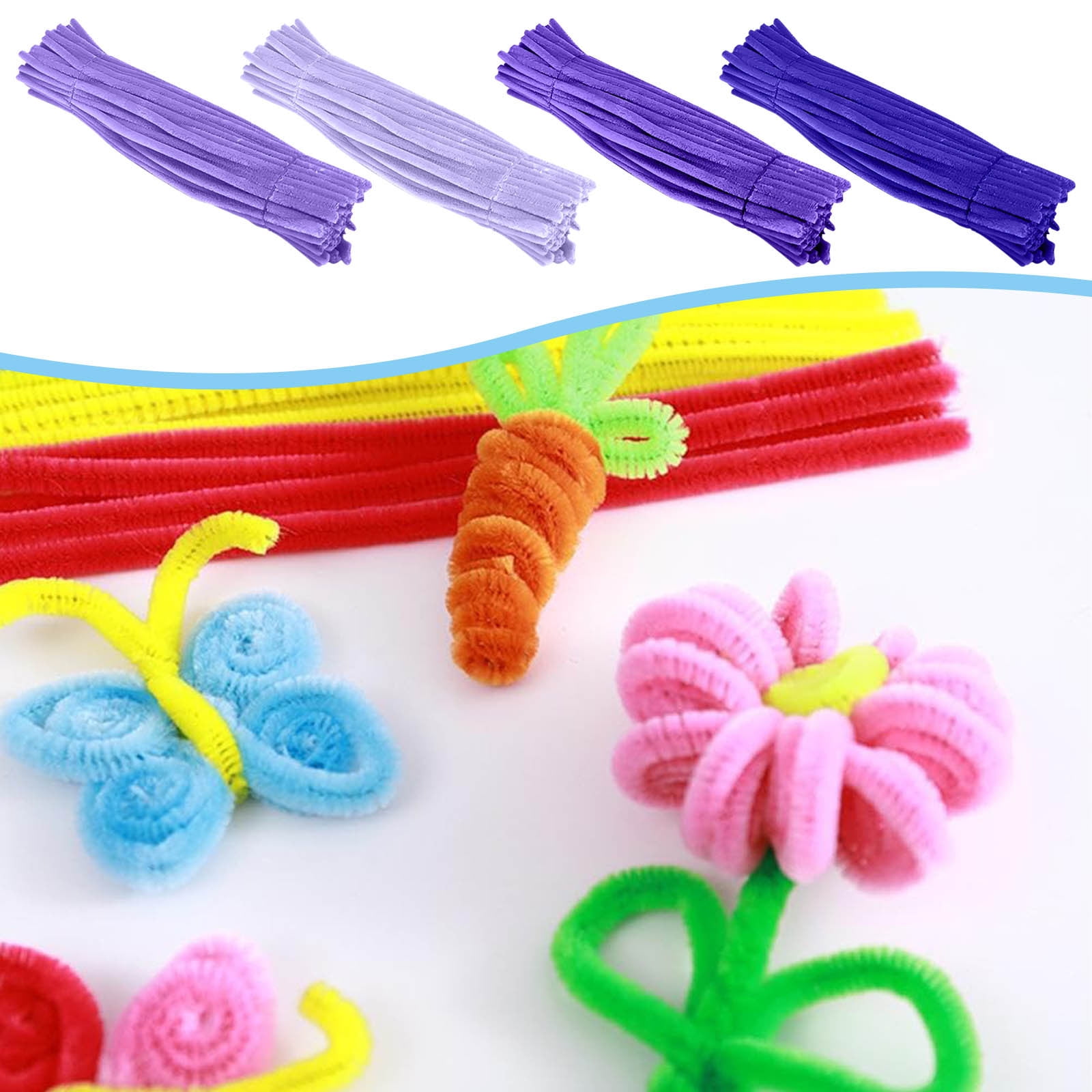 100 Pieces Candy Color Pipe Cleaners,Flexible Wire Cleaners,Diy Arts ...