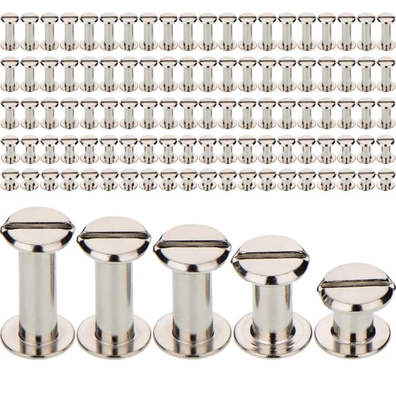 100 Pieces Chicago Screws Leather Rivets Assorted 5 Sizes Chicago ...
