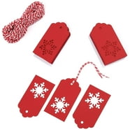 HESHENG 50 Pieces Christmas Kraft Paper Gift Tags Snowman Santa Scallop ...