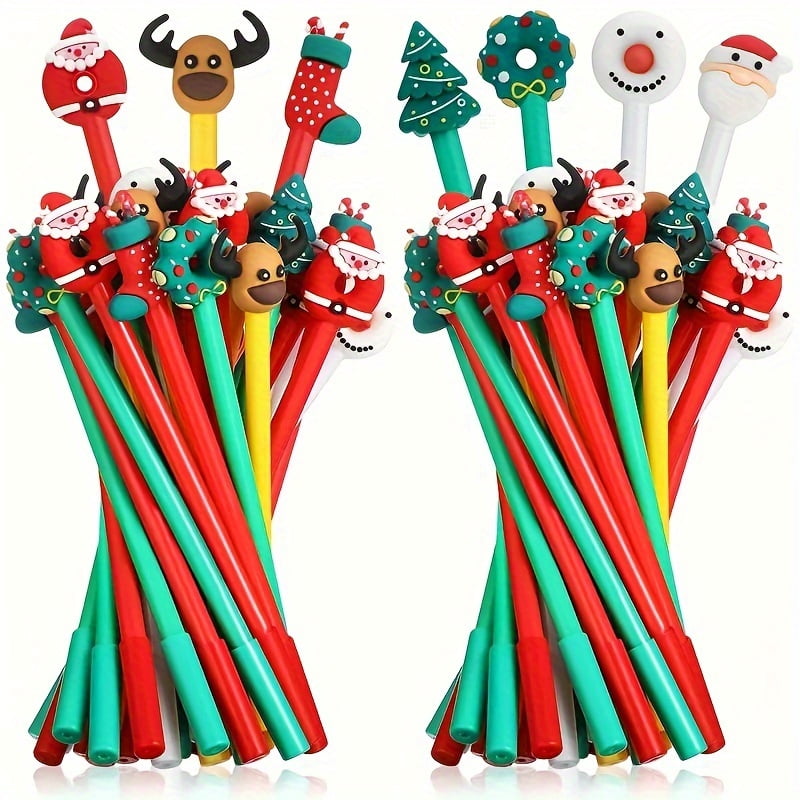100 Pieces Christmas Ball Pens Holiday Novelty Fun Cartoon Characters ...