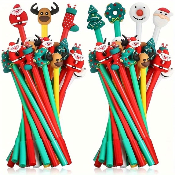 100 Pieces Christmas Ball Pens Holiday Novelty Fun Cartoon Characters ...