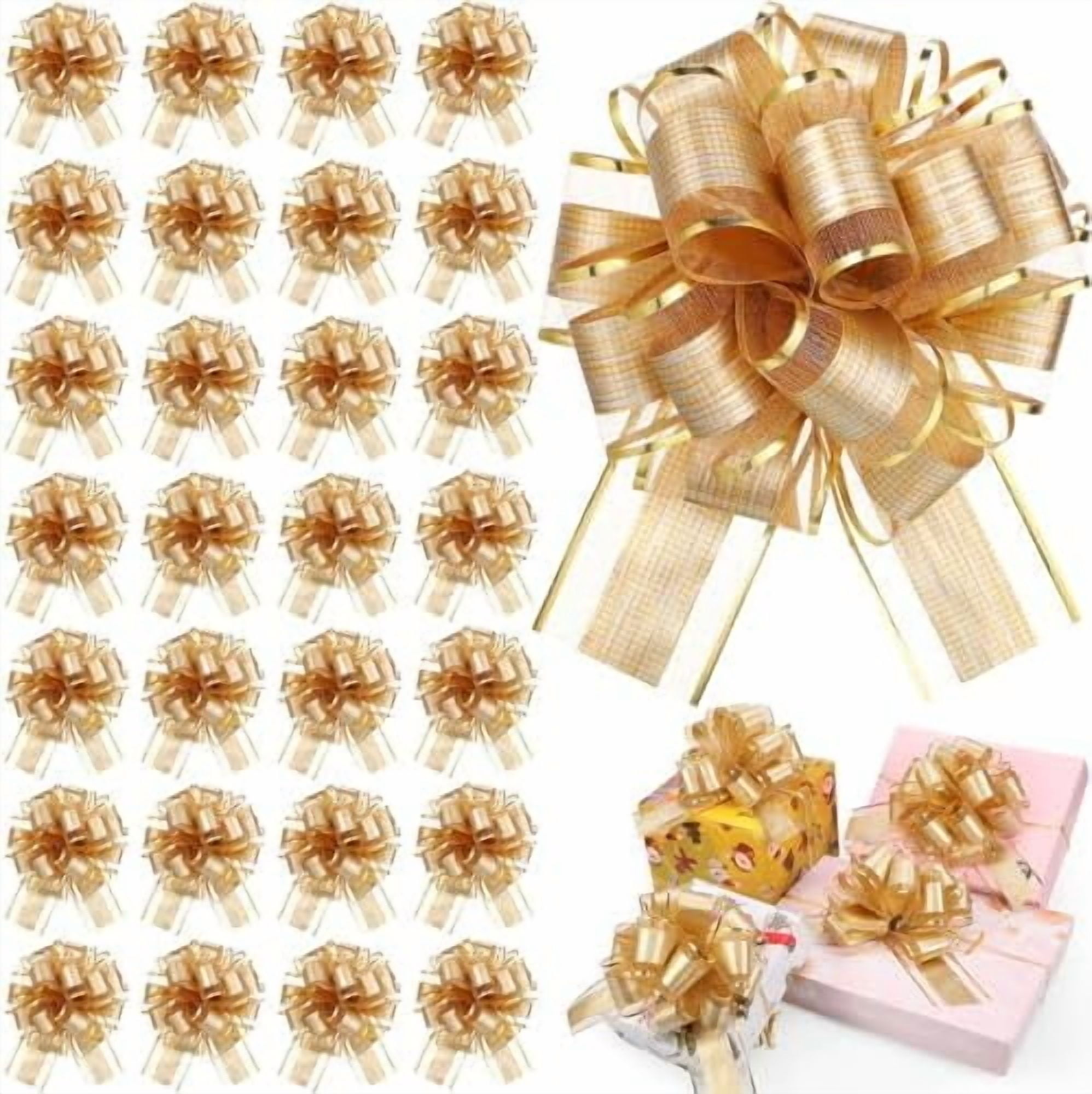 100 Pieces Christmas Pull Bows Bulk for Gift Wrapping, Large 6 Inch ...