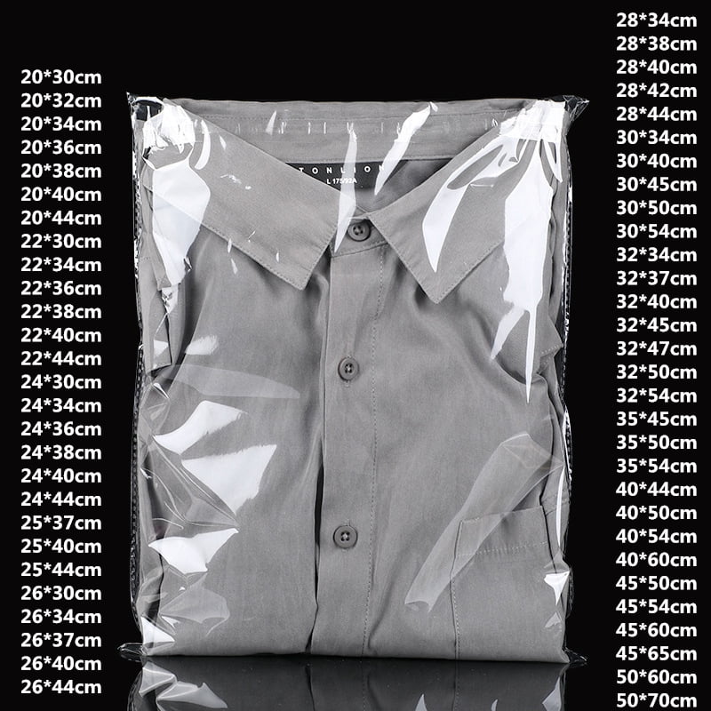 100 Pieces Clear Apparel Bags Self Seal Plastic Bags Wedding Party Opp ...