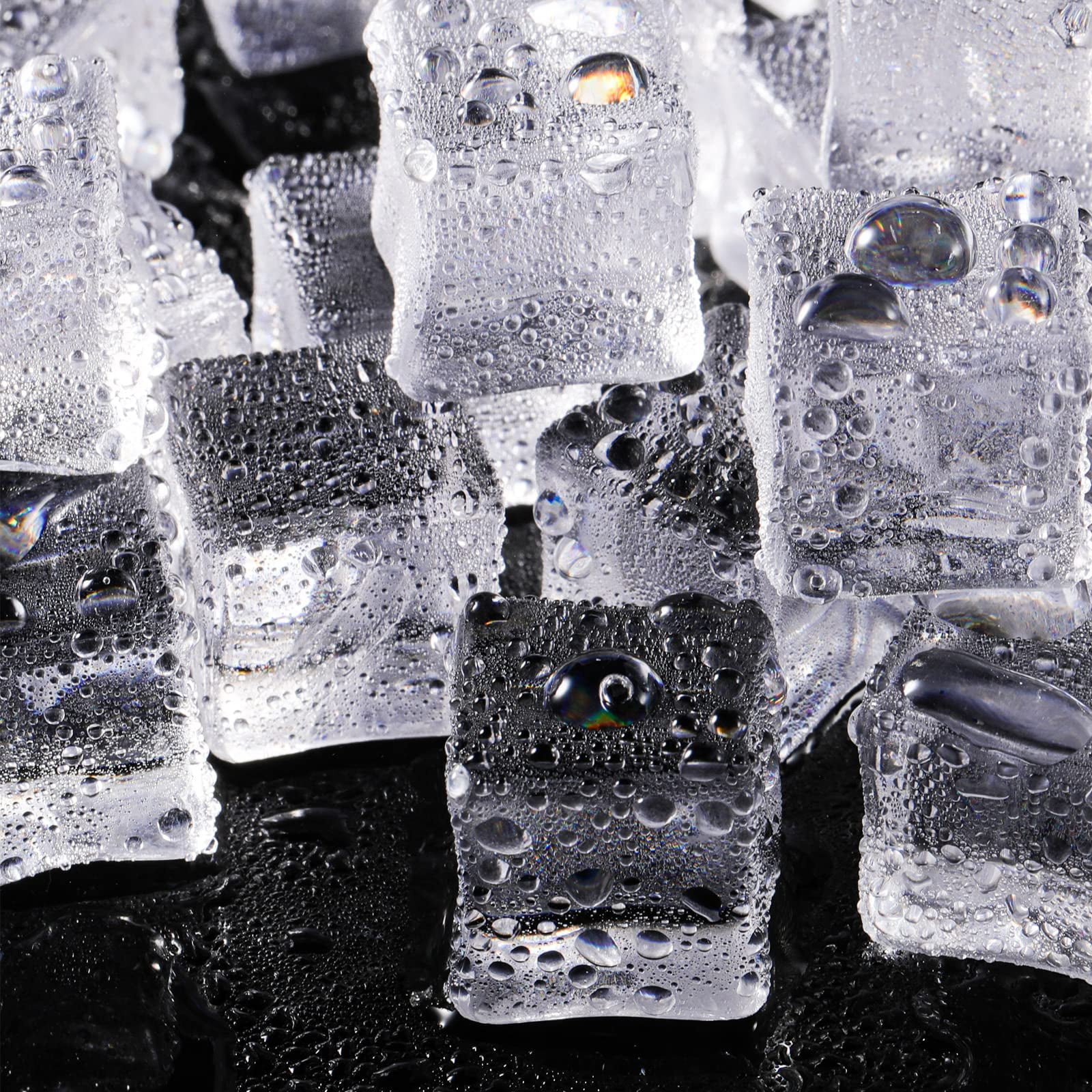 100 Pieces Clear Fake Ice Cubes Square Acrylic Gems Acrylic Clear Ice ...
