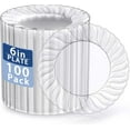100 Pieces Clear Plastic Plates-6 Inch Plastic Dessert Plates ...