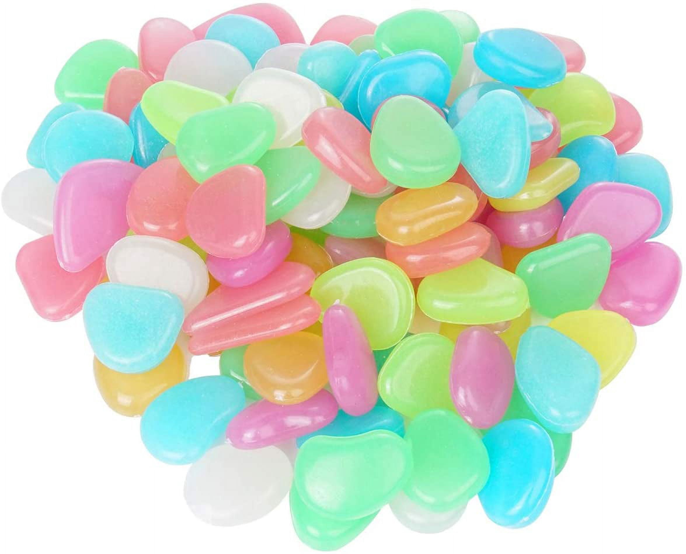 100 Pieces Colorful Glow in the Pebbles Pebbles for Garden Walkway ...