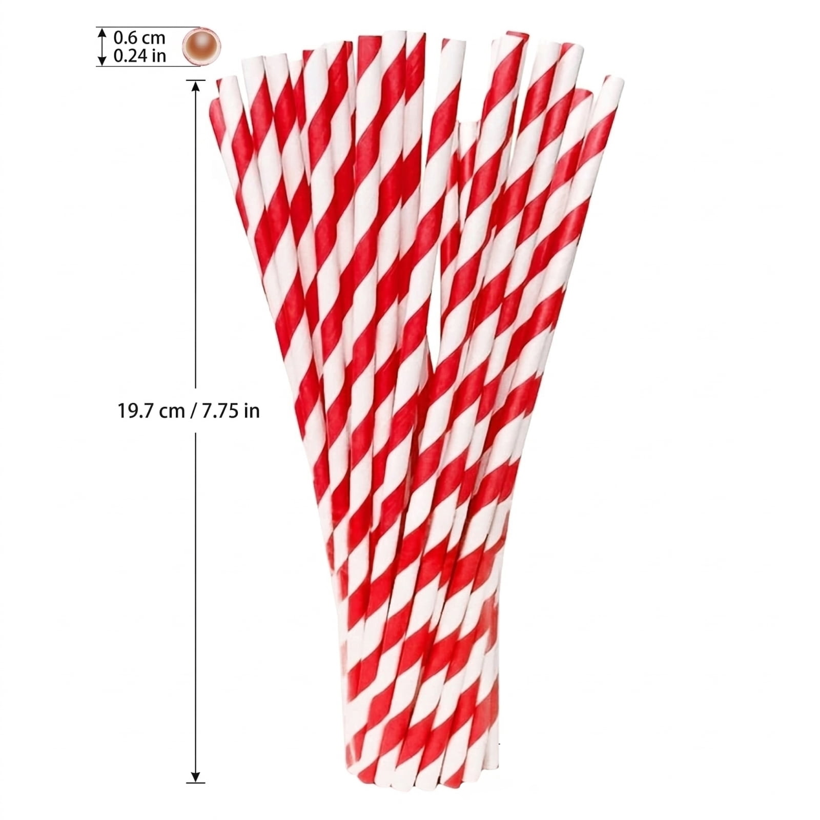 100 Pieces Colorful Striped Kraft Paper Straws, Eco-friendly Drinking ...