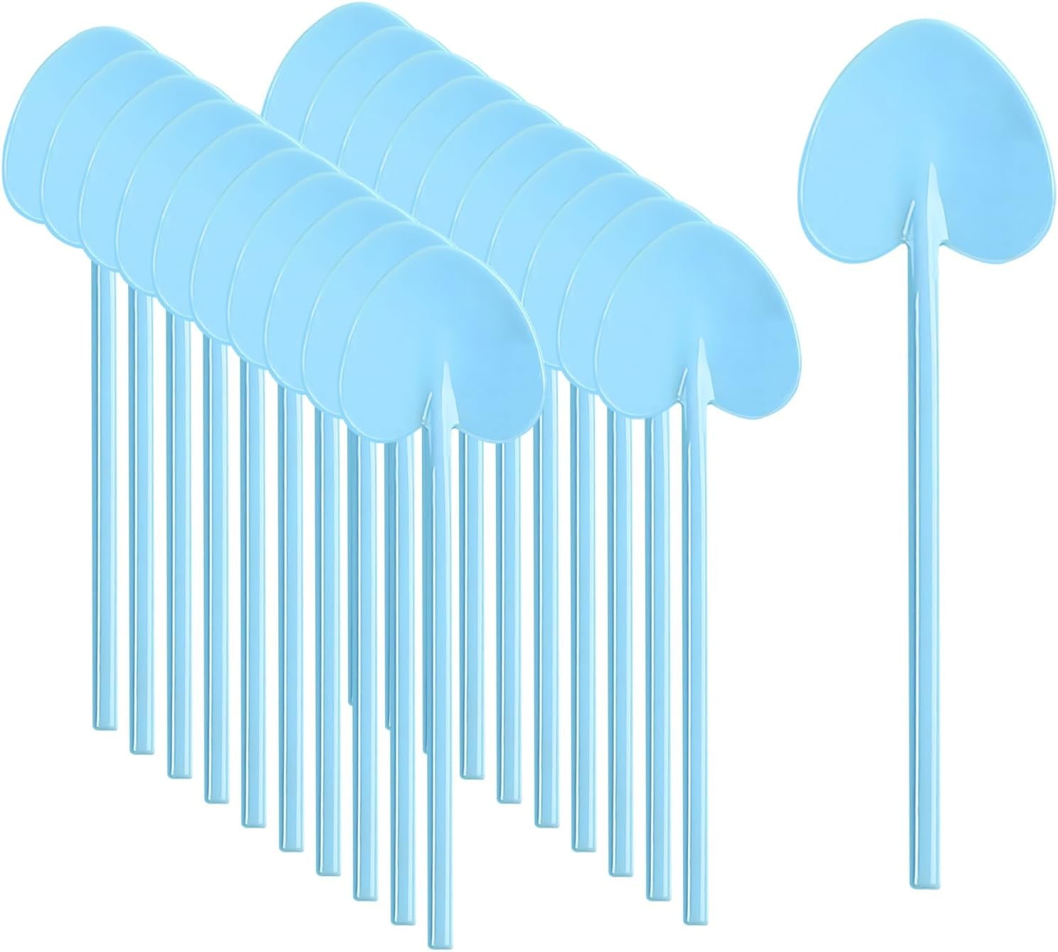 100 Pieces Disposable Plastic Spoons Mini Love Heart Shape Individually ...