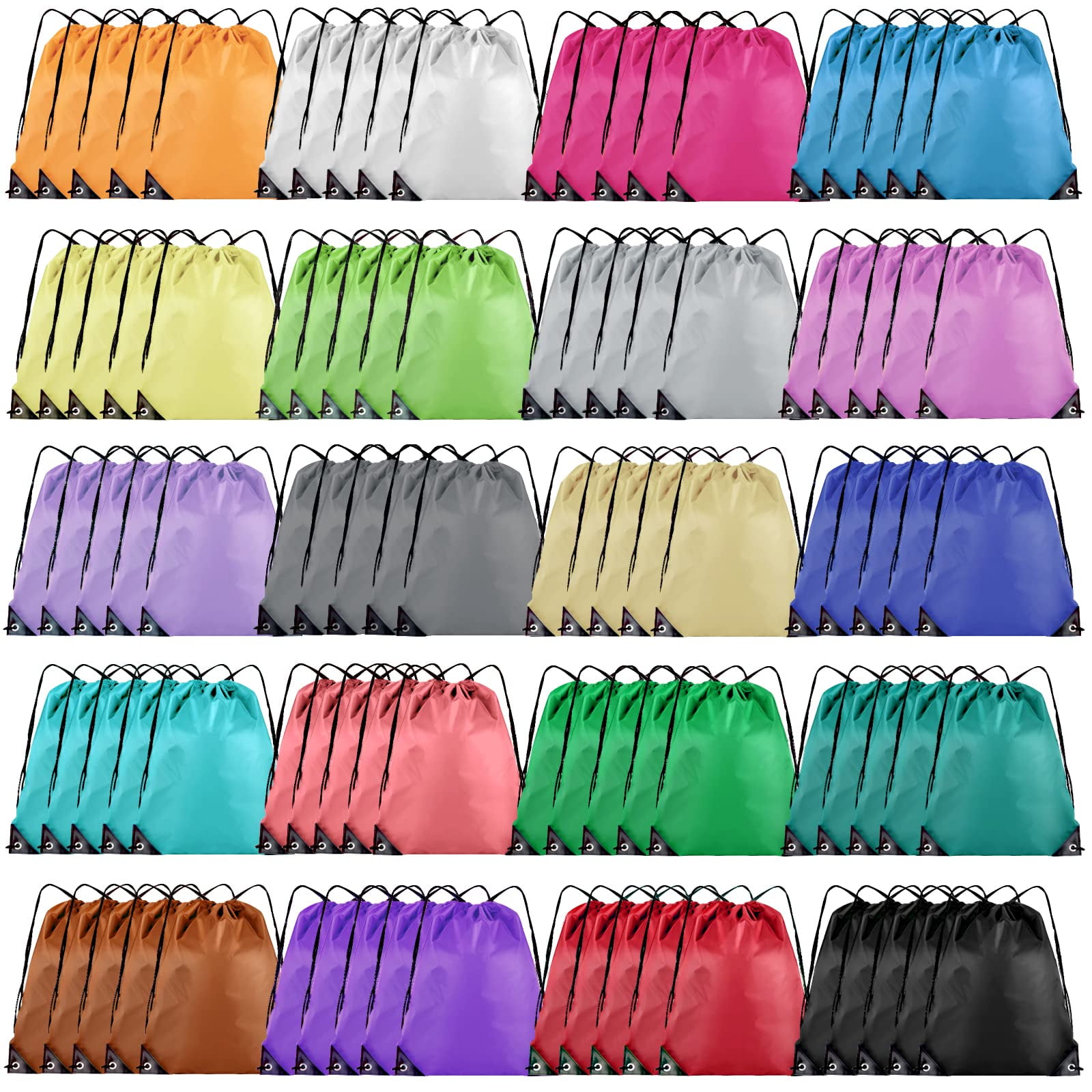 100 Pieces Drawstring Backpack Bulk Cinch Sackpack Ployster Drawstring ...