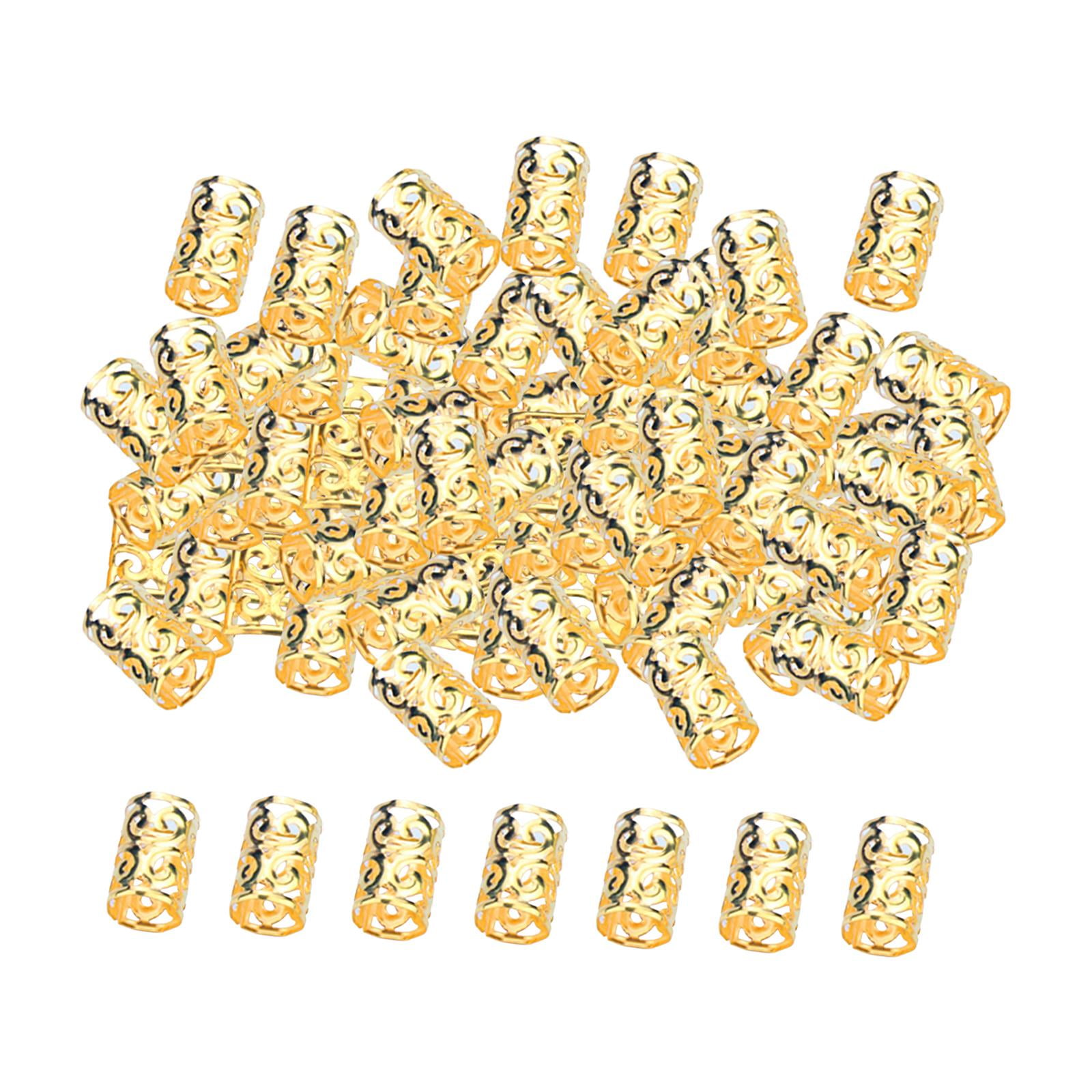 100 Pieces Dreadlocks Beads Rings Metal Cuffs Opening Dread Locks Hair ...