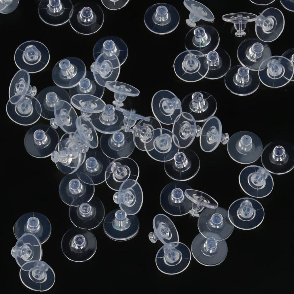 100 Pieces Earring Safety Backs Transparent Clear Earring Stoppers ...