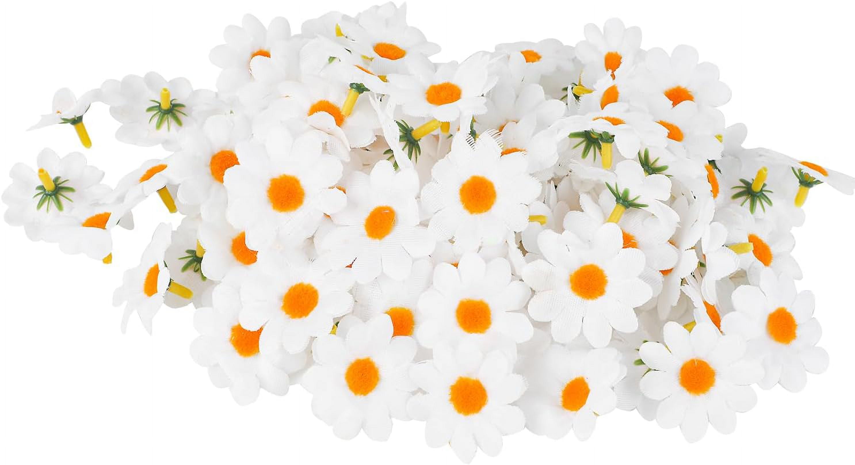 100 Pieces Fabric Daisy Flower Heads Flowers, Artificial Daisy Crafts ...