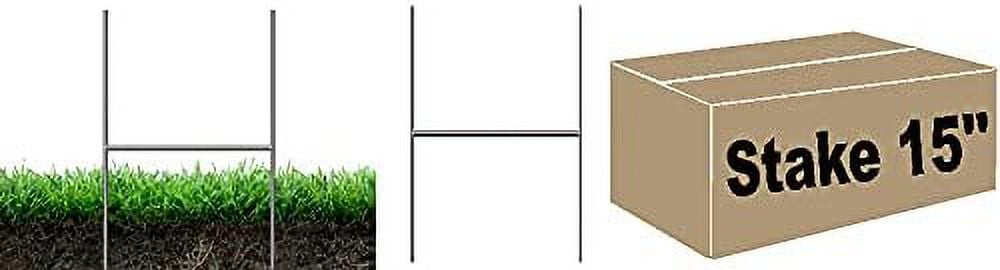 100 Pieces H-Frame Metal Stakes 15'', H-Frame Stake 15 Inch Tall - 10 ...