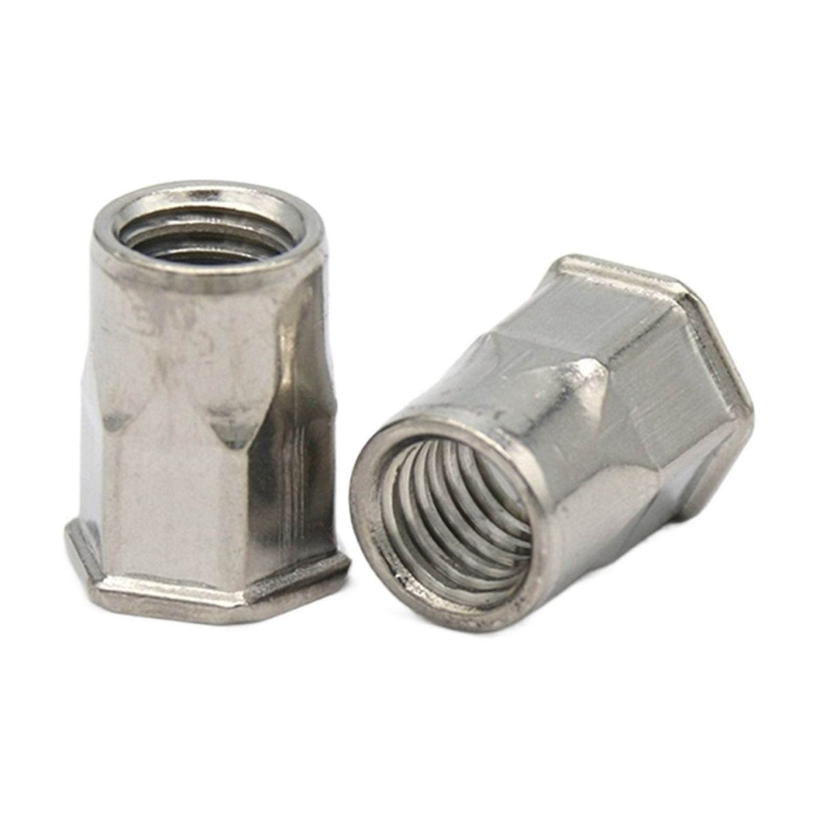 100 Pieces Half Hexagon Flat Head Thread Insert Open Type Half Semi Hex ...