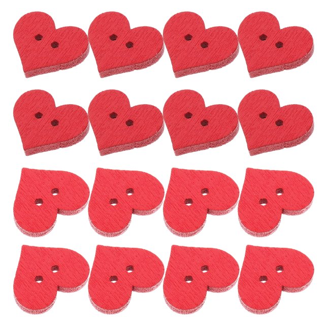 100 Pieces Heart Shape Wooden Buttons For Sewing And Crafts Heart ...
