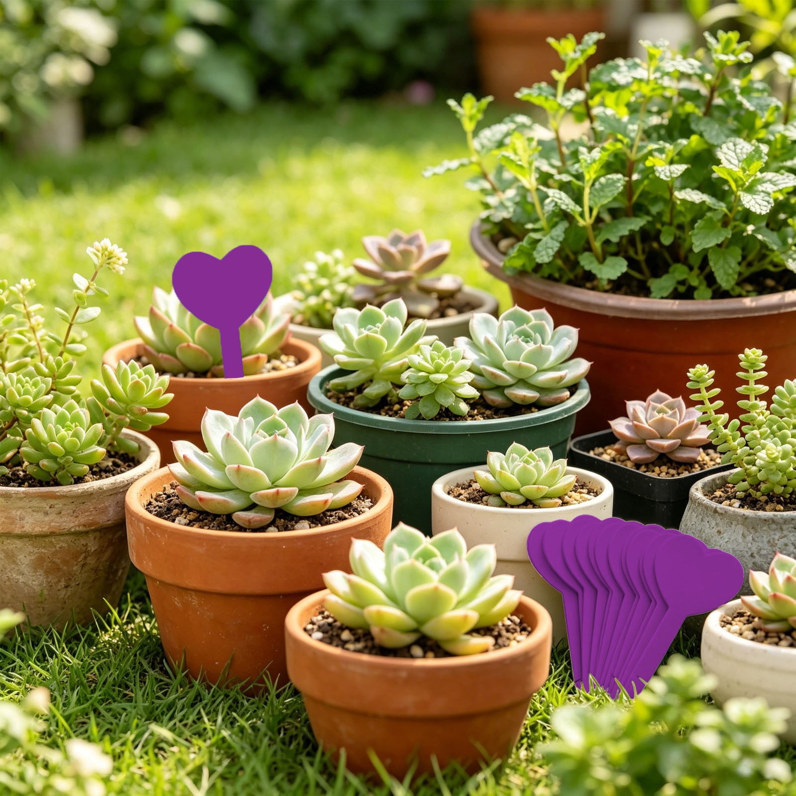 100 Pieces Heart Shaped Plant Labels Waterproof Garden Markers Tags for ...