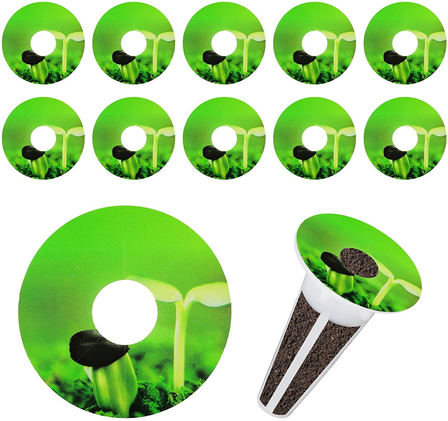 100 Pieces Hydroponic Plant Labels, Round Peel and Stick PVC Materia ...