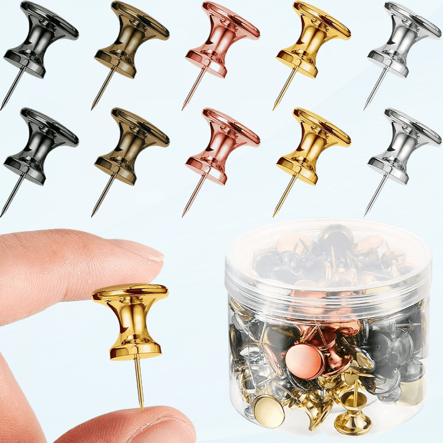 100 Pieces Jumbo Giant Large Push Pins 1 Inch Standard Thumb Tacks ...