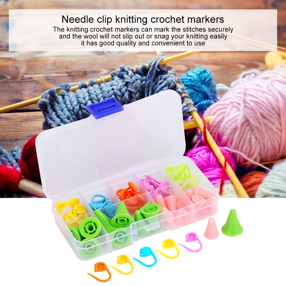 100 Pieces Knitting Crochet Locking Stitch Markers Mix Color Needle ...