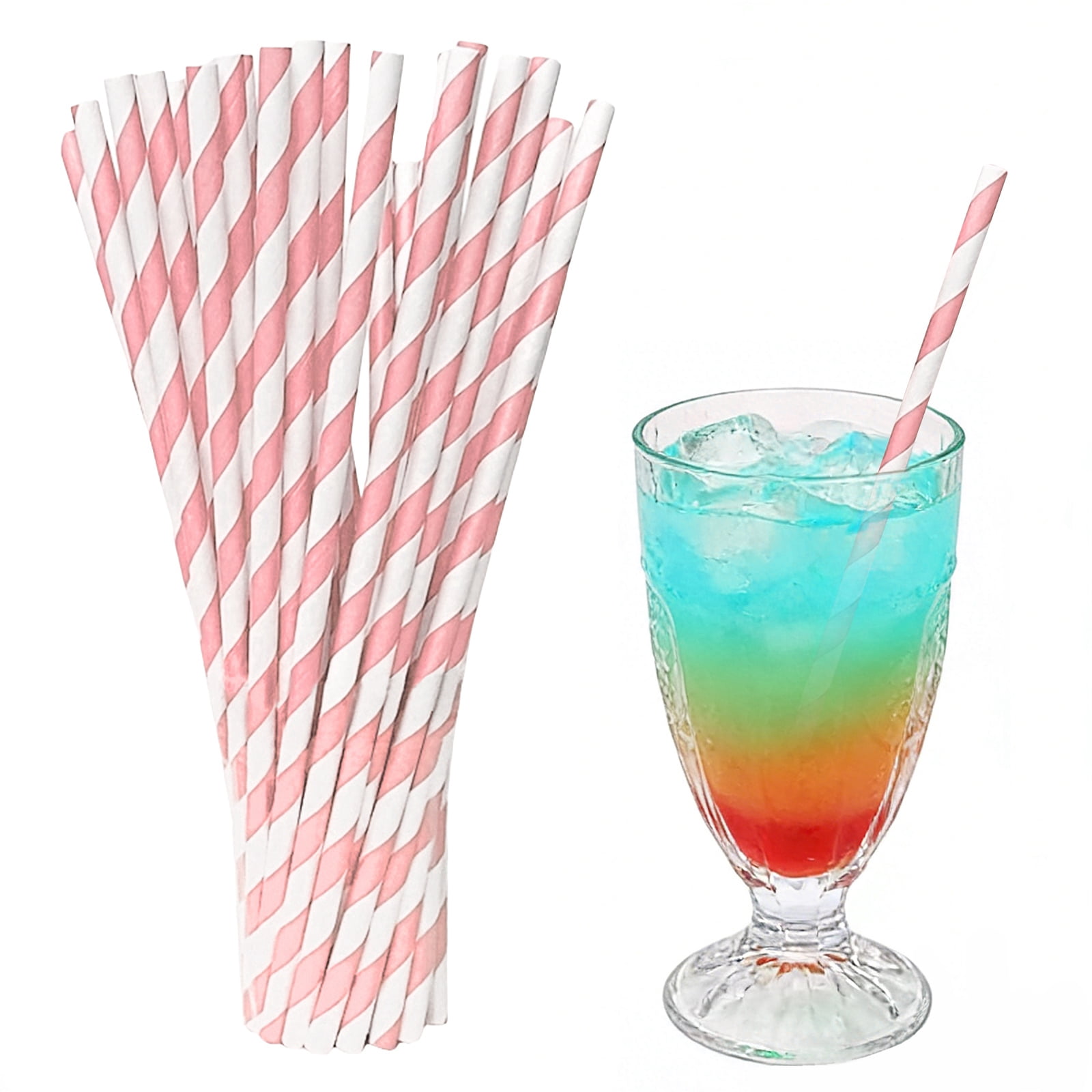 100 Pieces Kraft Paper Straw Disposable Drinking Straw for Party ...