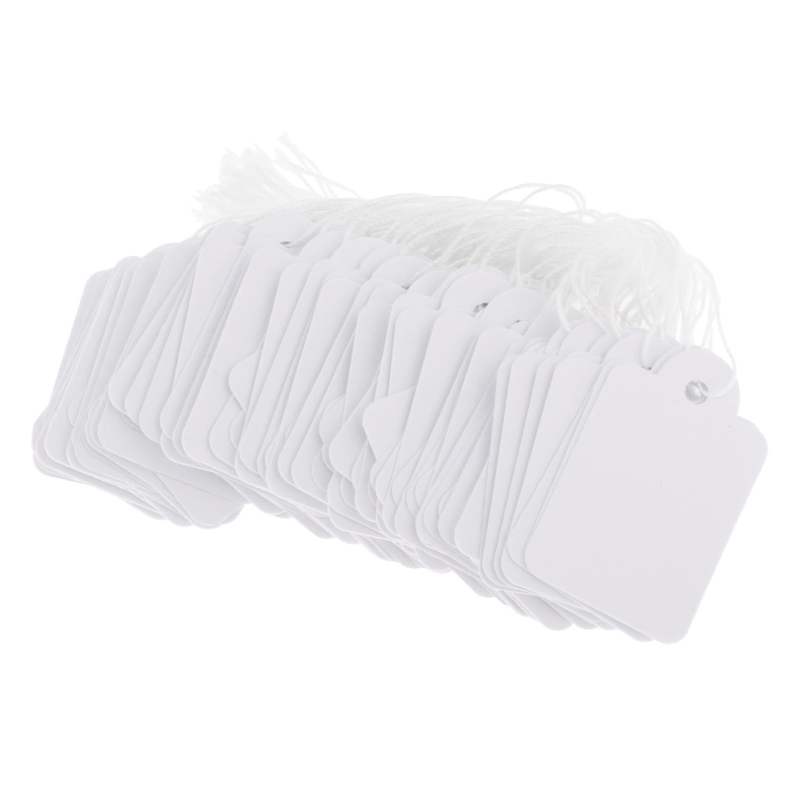 Scalloped Retail Tags Pre-strung 100 Pcs White Jewelry Price Tags With ...