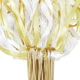 100 Pieces Lace Ribbons Streamers Champagne-colored Ribbon Wand Sticks ...
