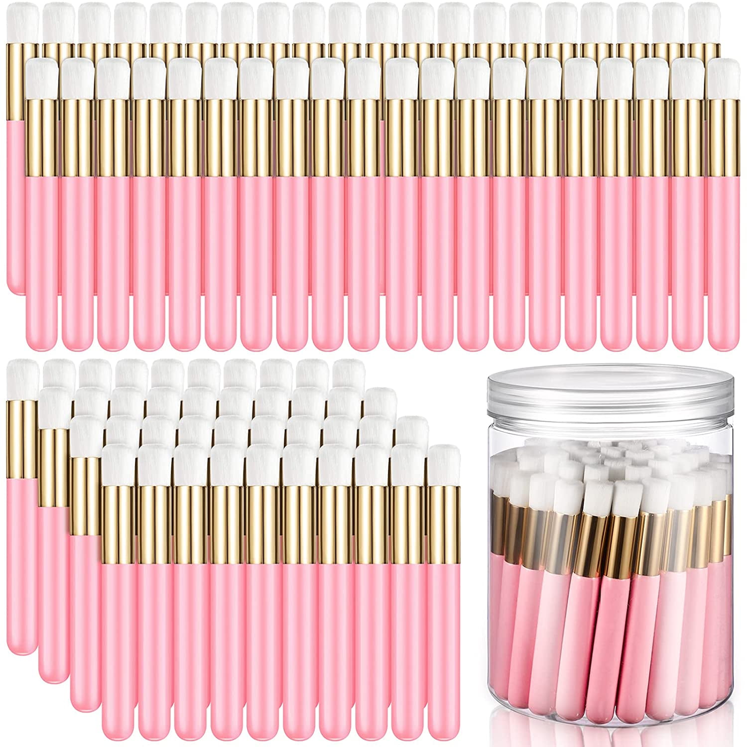 100 Pieces Lash Cleansing Bath Brushes with Container, Eyelash ...