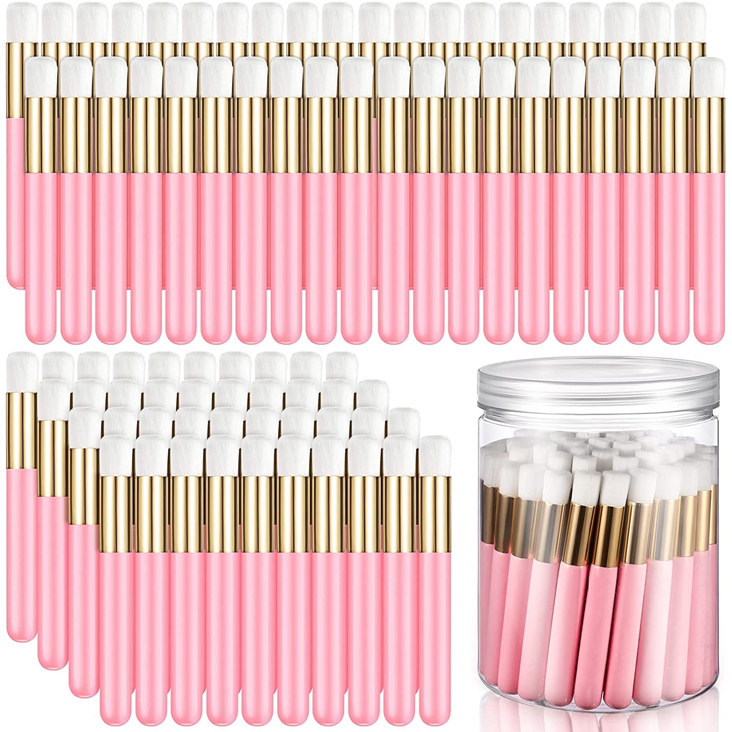 100 Pieces Lash Cleansing Brushes with Container, Eyelash Extension ...