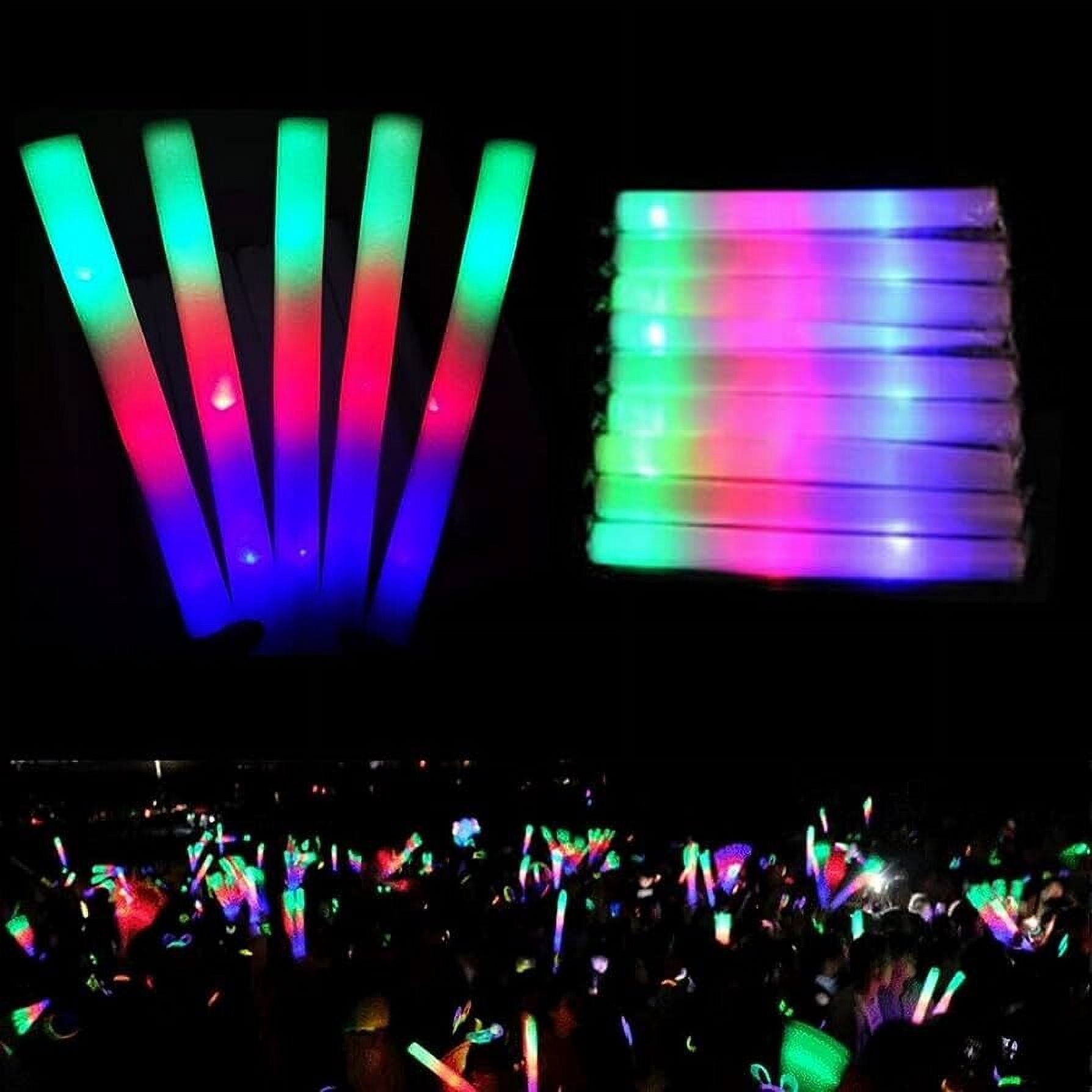 100 Pieces Light Up Foam Sticks LED Wands Batons Flashing Glow Sticks ...