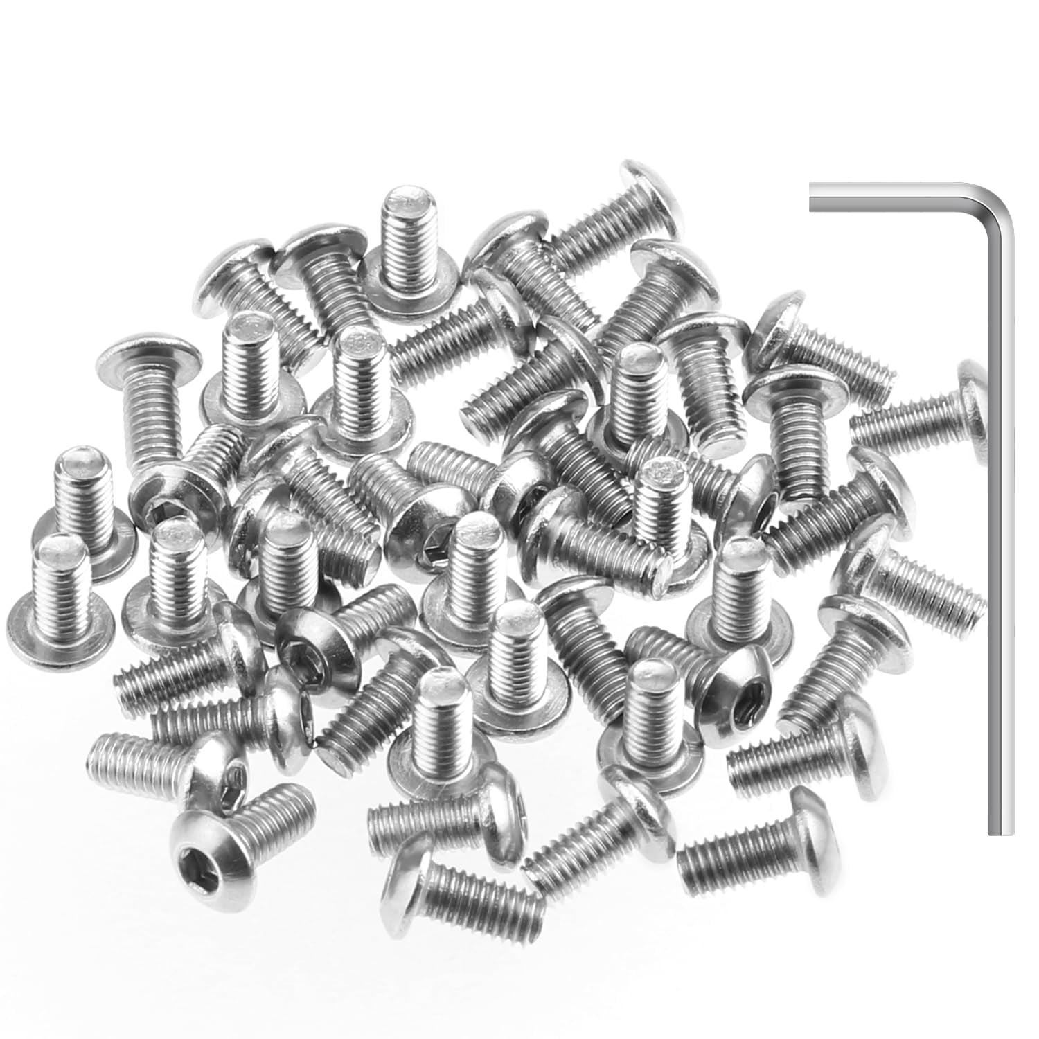 100 Pieces M3 x 6mm, Thread Pitch 0.5mm, 304 Stainless Steel (18-8 ...