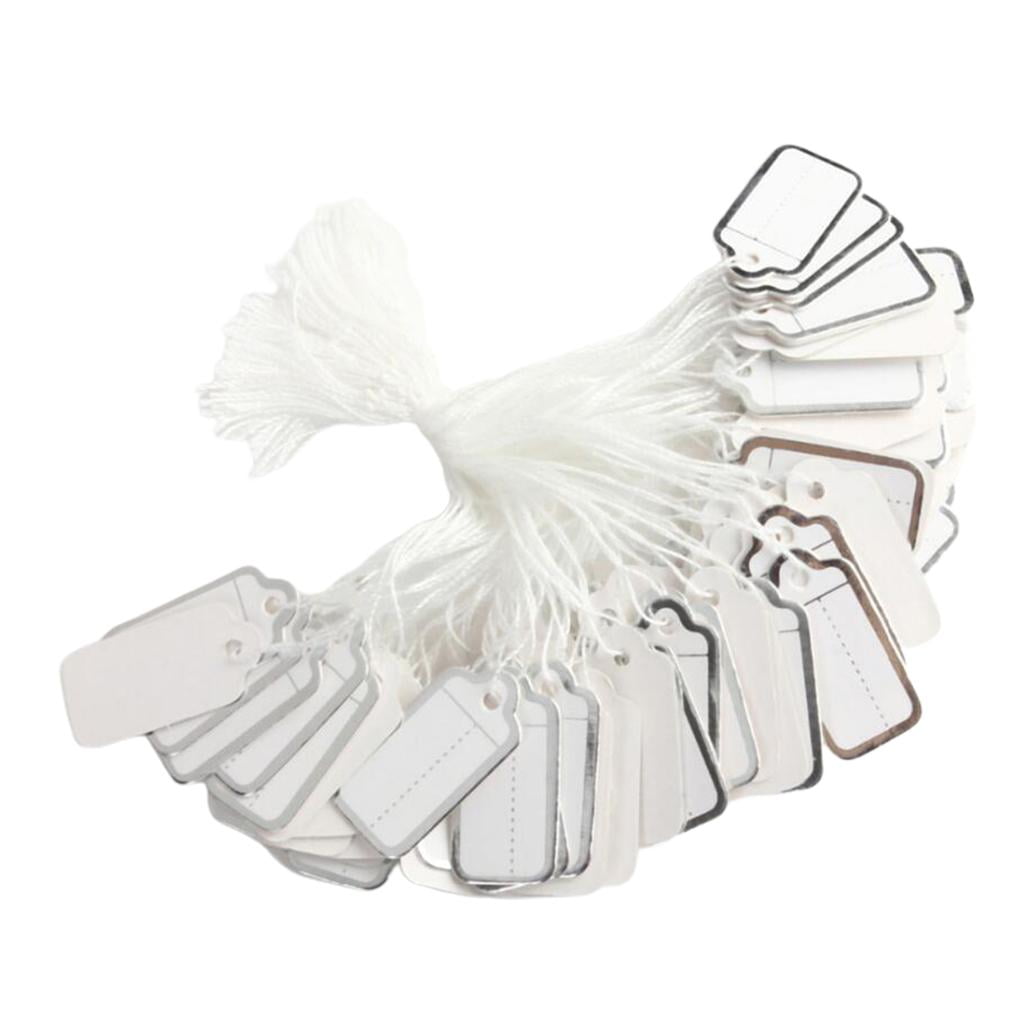 100 Pieces Marking Tags Price Labels Display Tags Small Paper with Tie ...