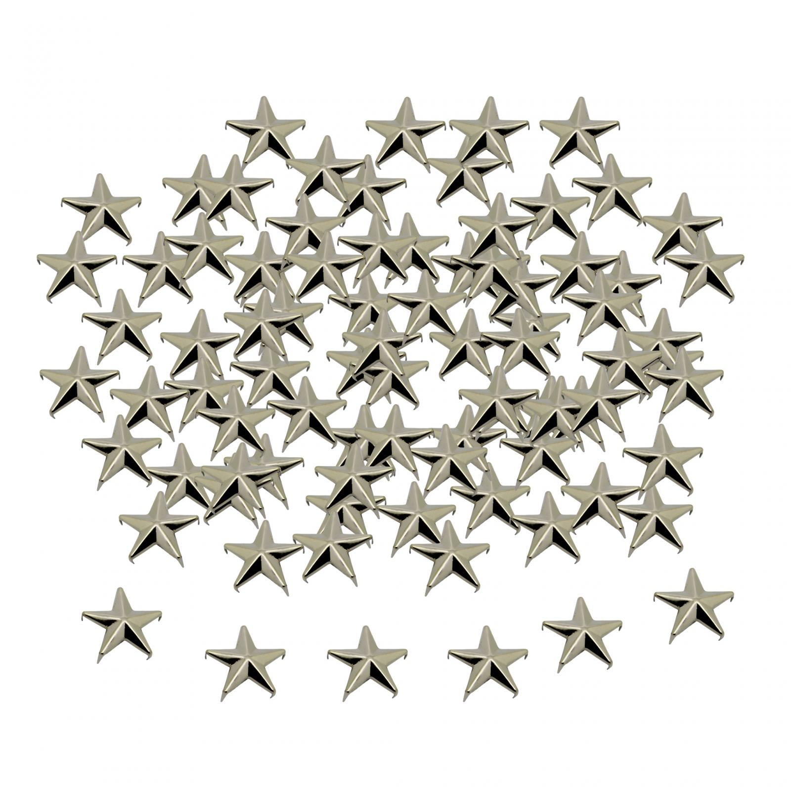 100 Pieces Metal Five Pointed Star Rivets for Hats Bags DIY Studded ...