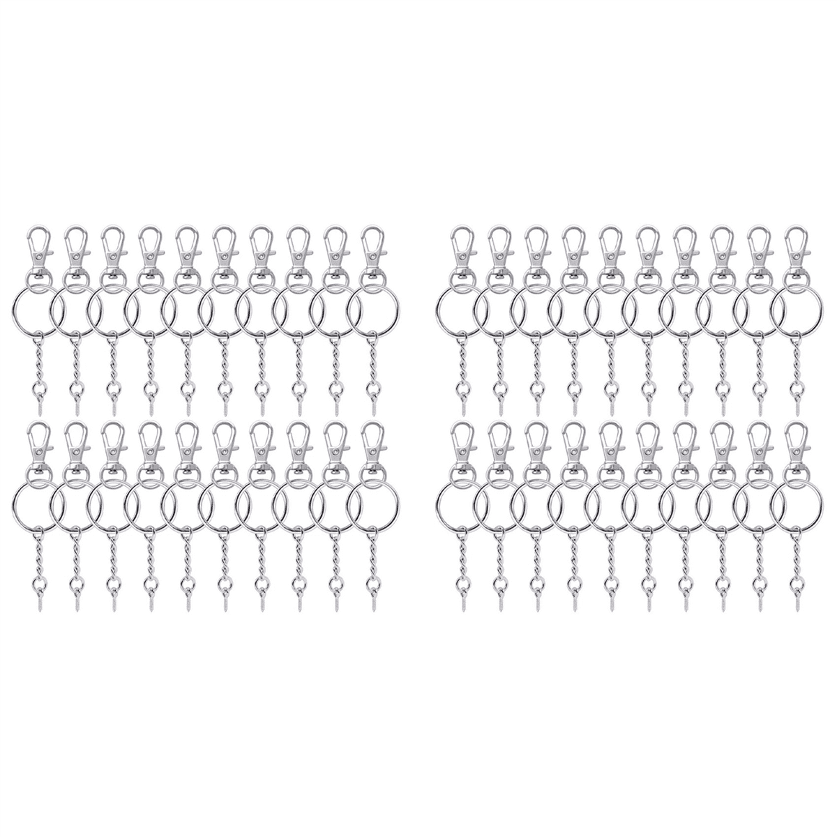 100 Pieces Metal Swivel Clasps Lanyard Snap Hook Lobster Claw Clasp and ...