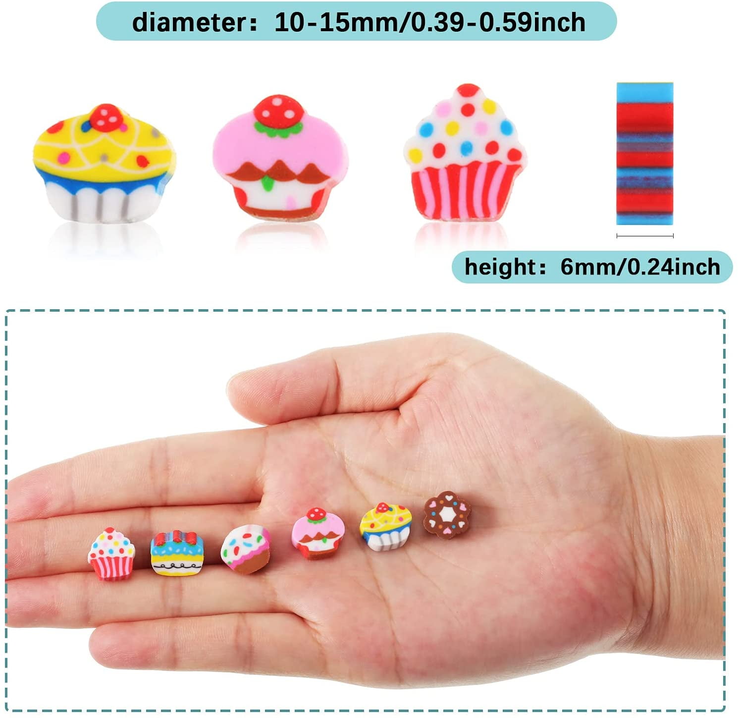 100 Pieces Mini Pencil Erasers Erasers Pack Mini Erasers Assortment ...