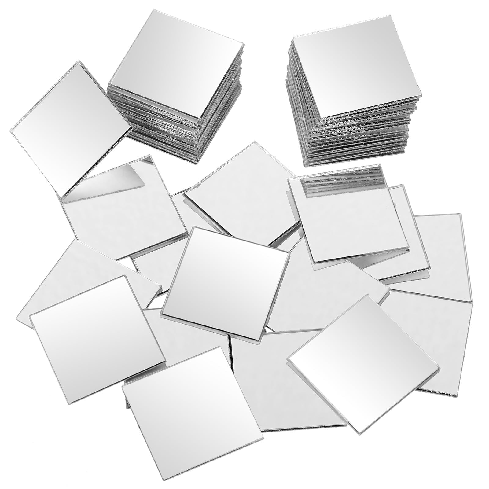 100 Pieces Mini Size Acrylic Square Mirror Adhesive Small Square Mirror ...