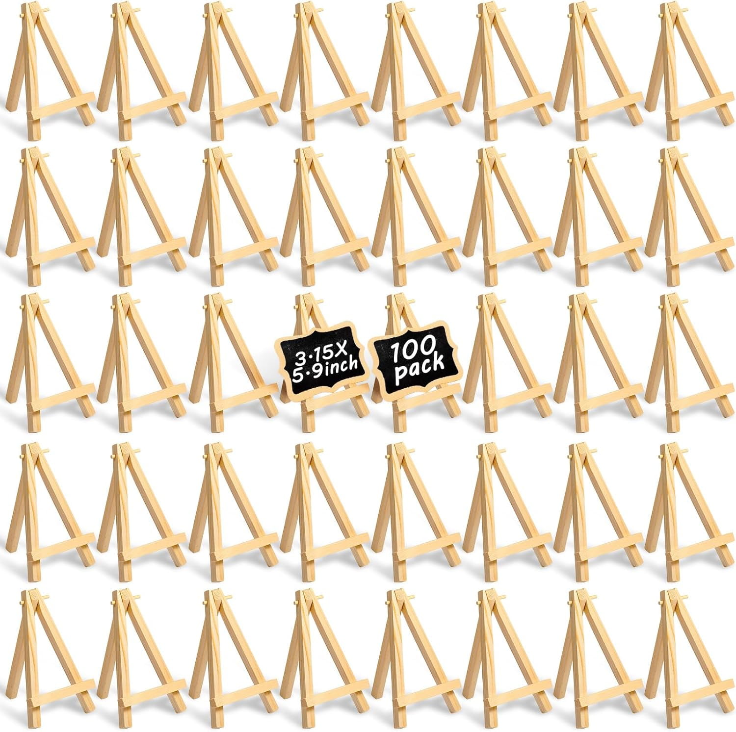 100 Pieces Mini Wood Easel Stands Small Wooden Canvas Easels Display ...