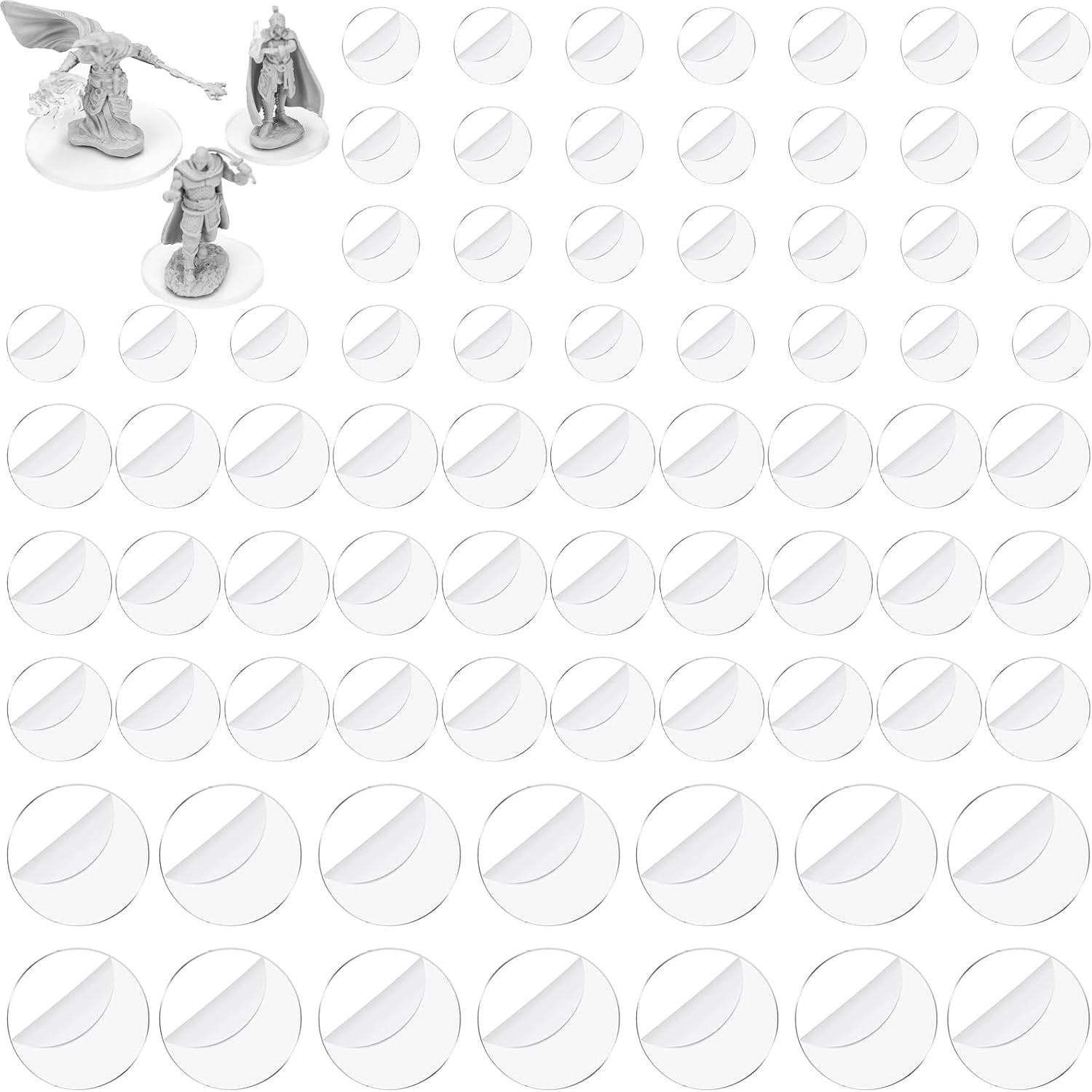 100 Pieces Mix Acrylic Miniature Bases,25/30/40mm Round Model Bases 2mm ...