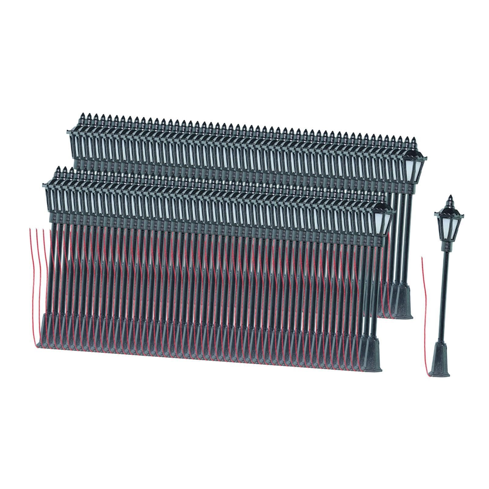 100 Pieces Model Railway Lamps Miniature Courtyard Lamp Pole Light ...