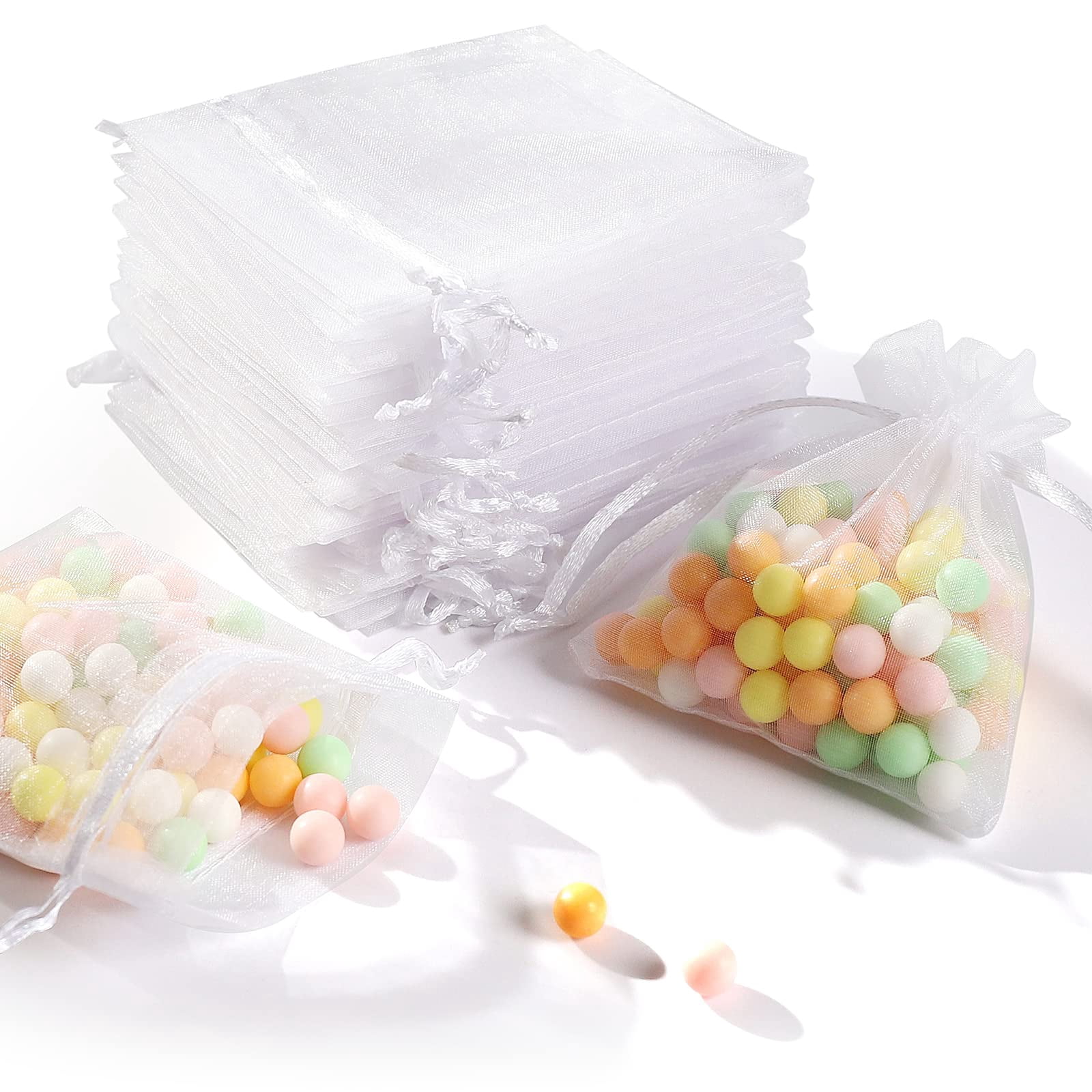 100 Pieces Moon Star Organza Jewelry Candy Bags, 3x4inch Random Colors ...