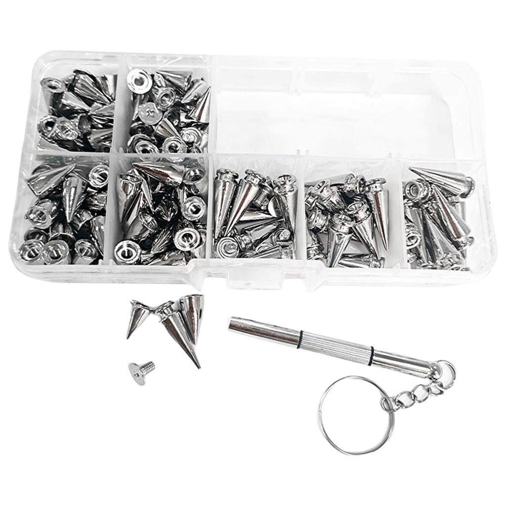 100 Pieces Multiple Sizes Cone Spikes Studs Rivets Small Alloy Spikes ...