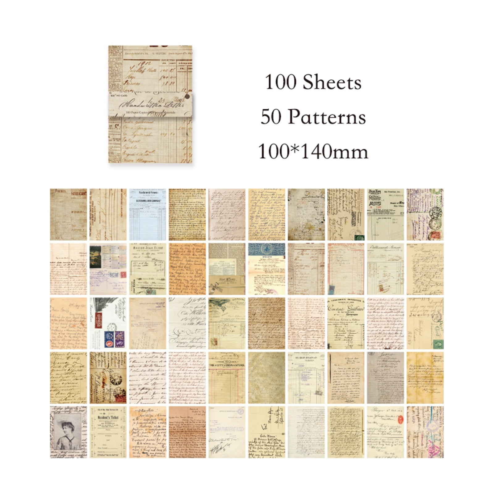 100 Pieces/Pack Scrapbook Paper Aesthetic Handmade Paper DIY Scrapbook ...