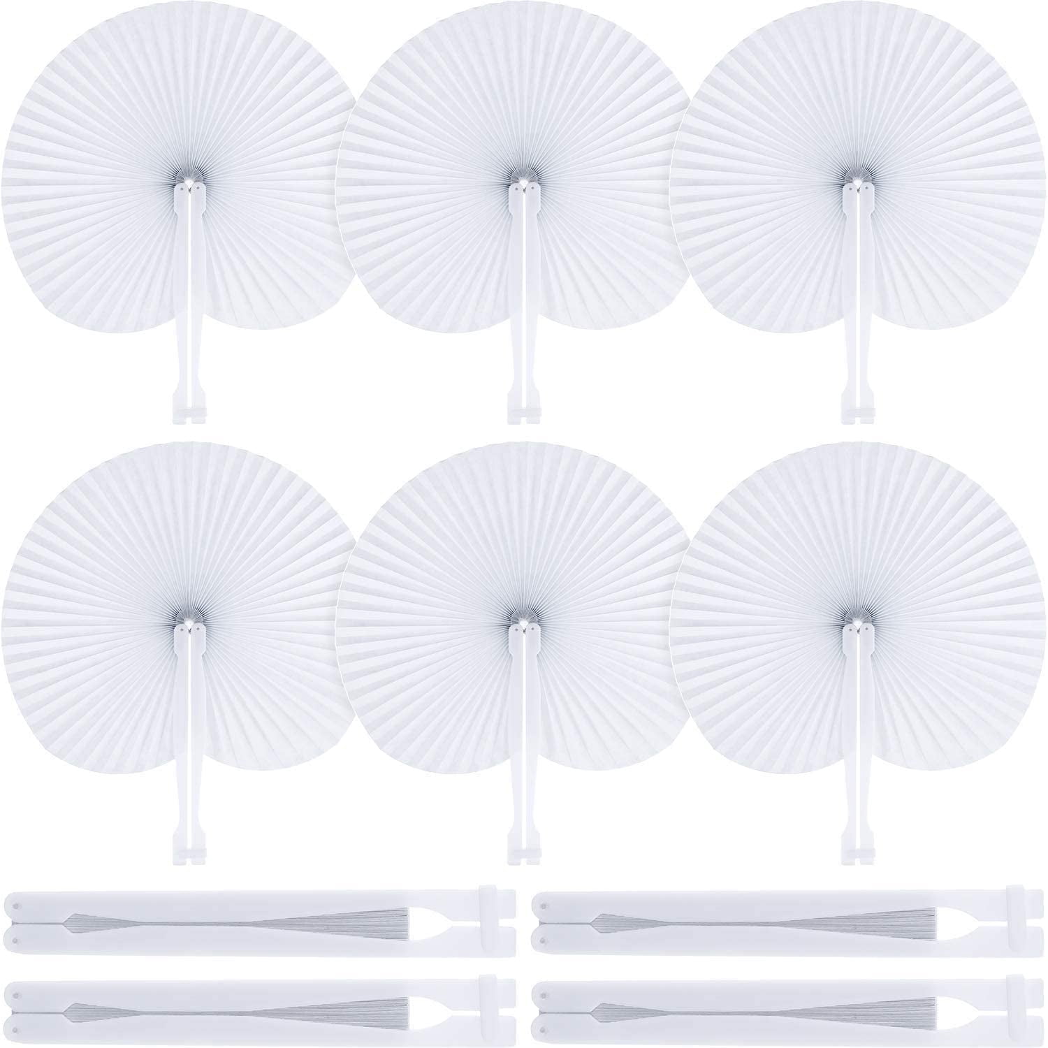 100 Pieces Paper Fans,White Bulk Folding Foldable Hand Handheld Fans ...
